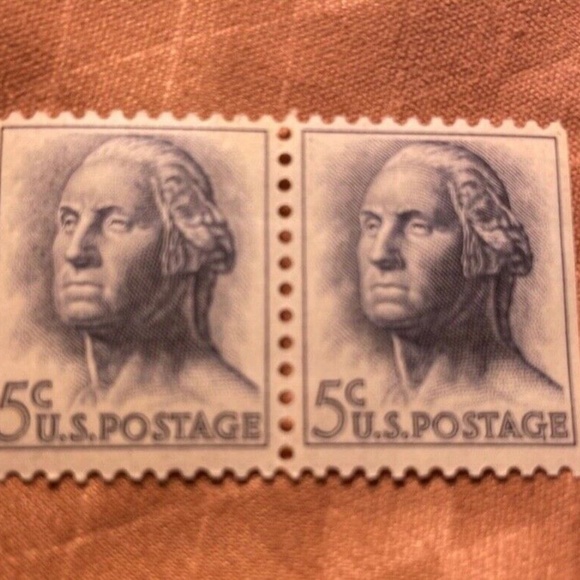USPS | Office | 962 Unused George Washington 5 Cent Block Of 2 Stamps ...